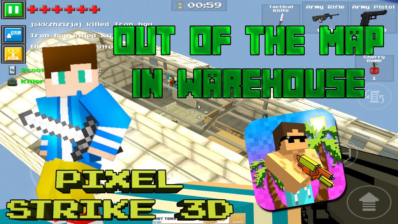 Pixel Strike 3D - Out Of The Map: Warehouse! (2.1.0/2016) - YouTube