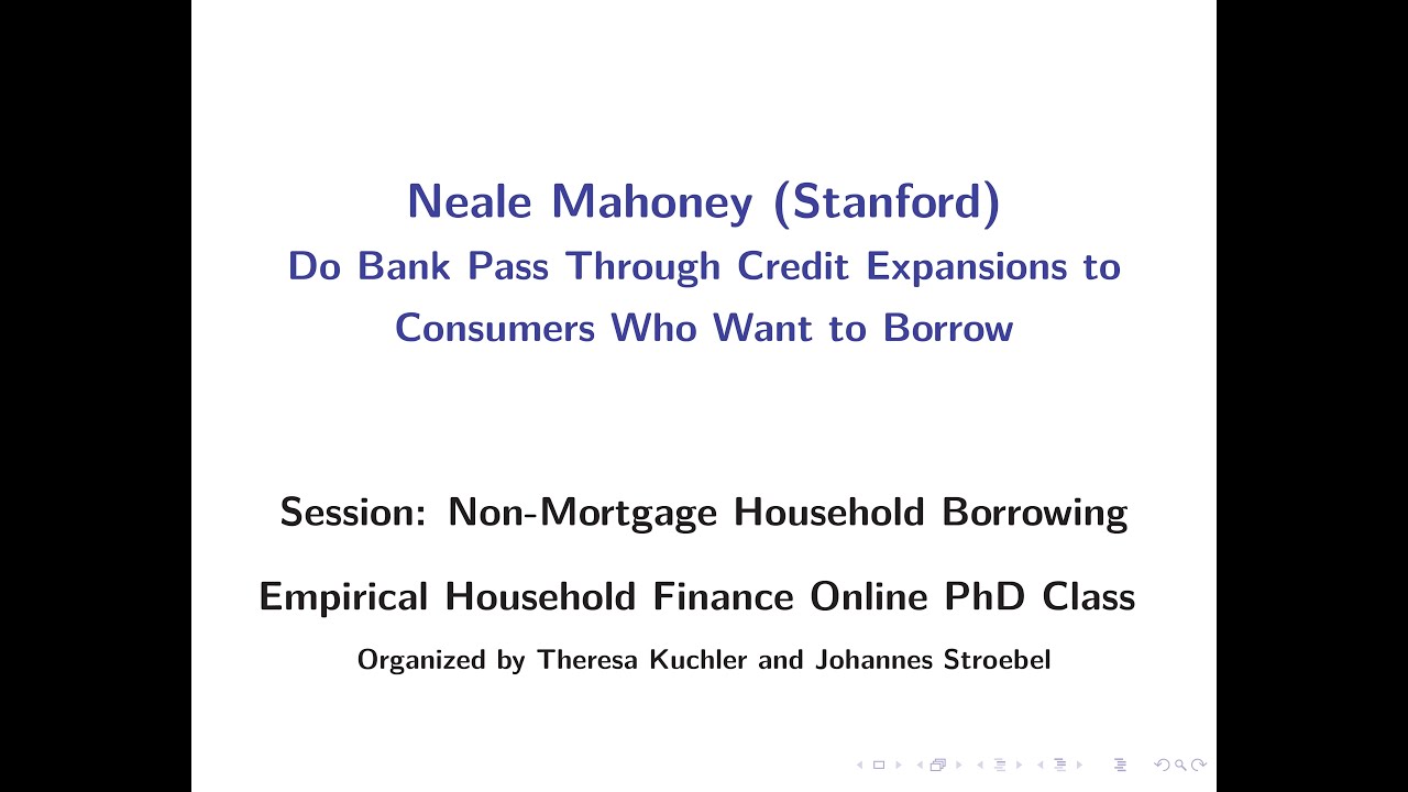 EHHF Household Borrowing - Neale Mahoney - YouTube