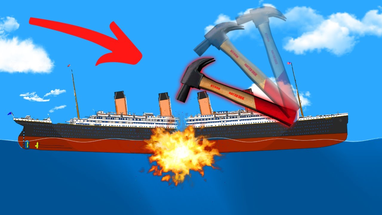 Using SUPER HAMMER To Destroy Ships In Floating Sandbox! - YouTube