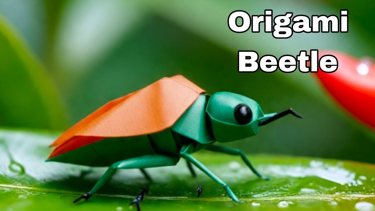 Origami beetle ( make with me ) !! Paper beetle - YouTube