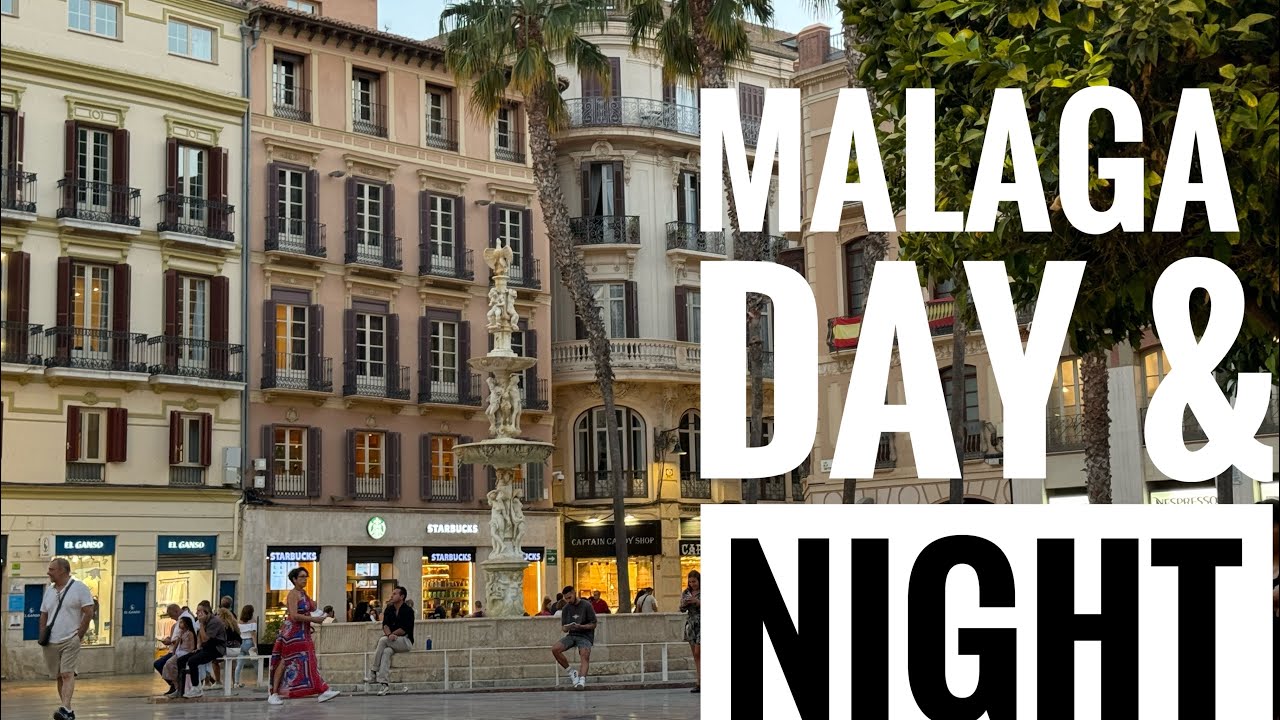 Malaga - day and night | Walking tour September 2024 | Golden hour from ...
