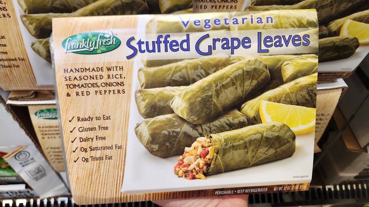 Frankly Fresh Vegetarian Stuffed Grape Leaves from Costco - YouTube