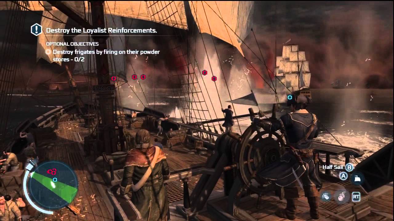 Assassin's Creed 3 gameplay - Battle of the Chesapeake naval mission ...