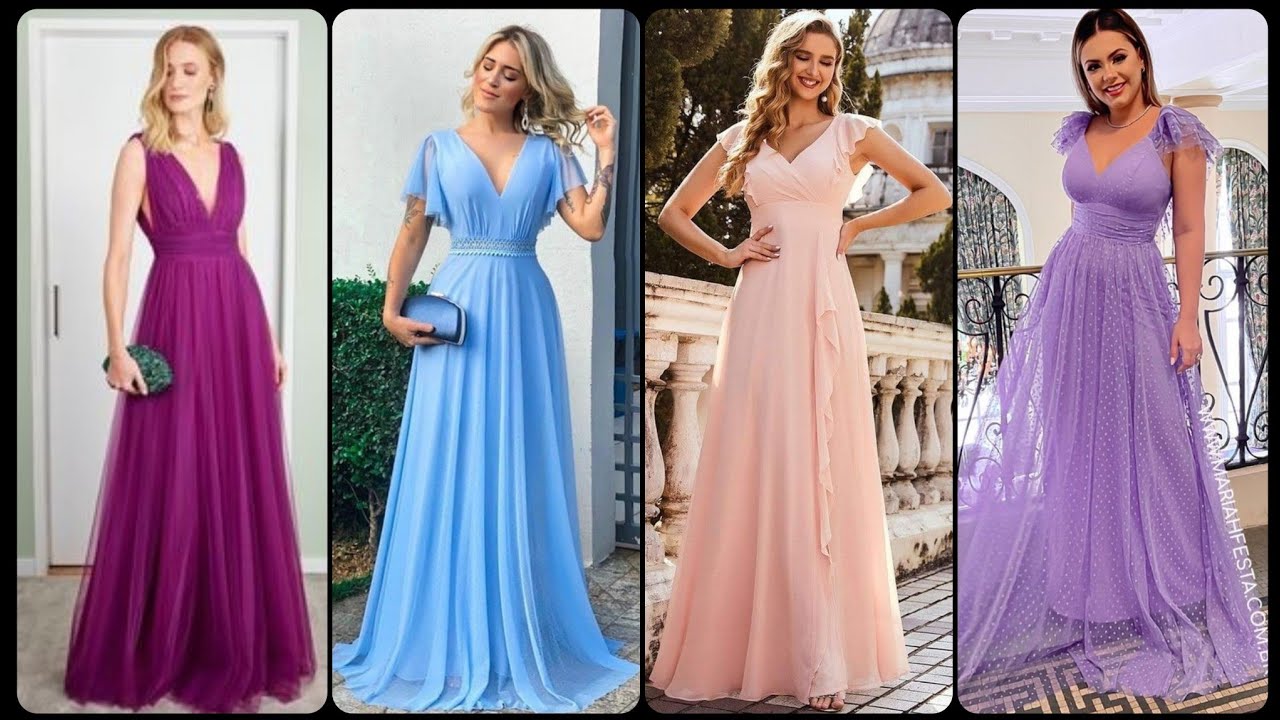 Evergreen & Feminine Chiffon Floor Length Evening Gown /Prom ...