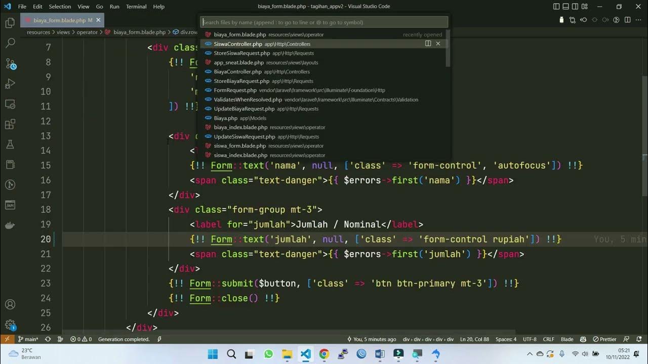 Laravel Proyek #30 Laravel Form Request Kustom Input - YouTube