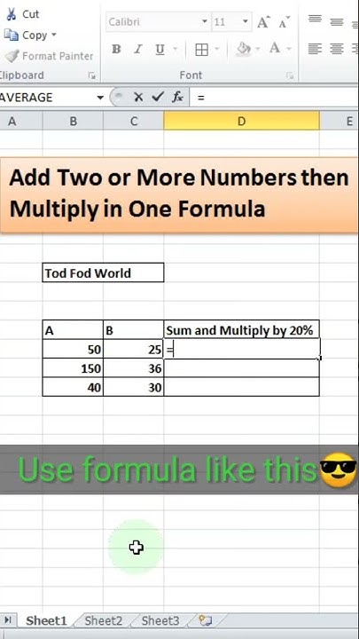 Addition & Multiply in one formula || Excel Tips & Tricks || @todfodeducation - YouTube