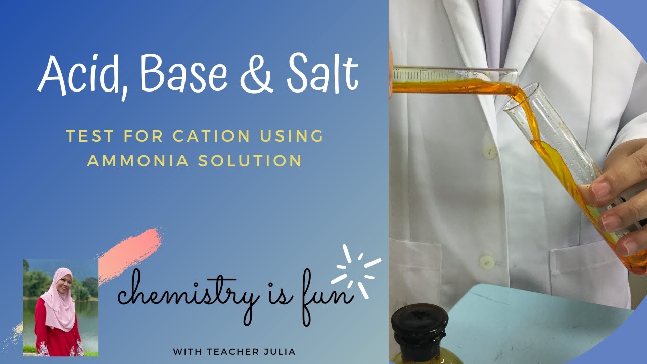 Chapter 6: Acid, Base & Salt (Test for Cation using Ammonia solution ...