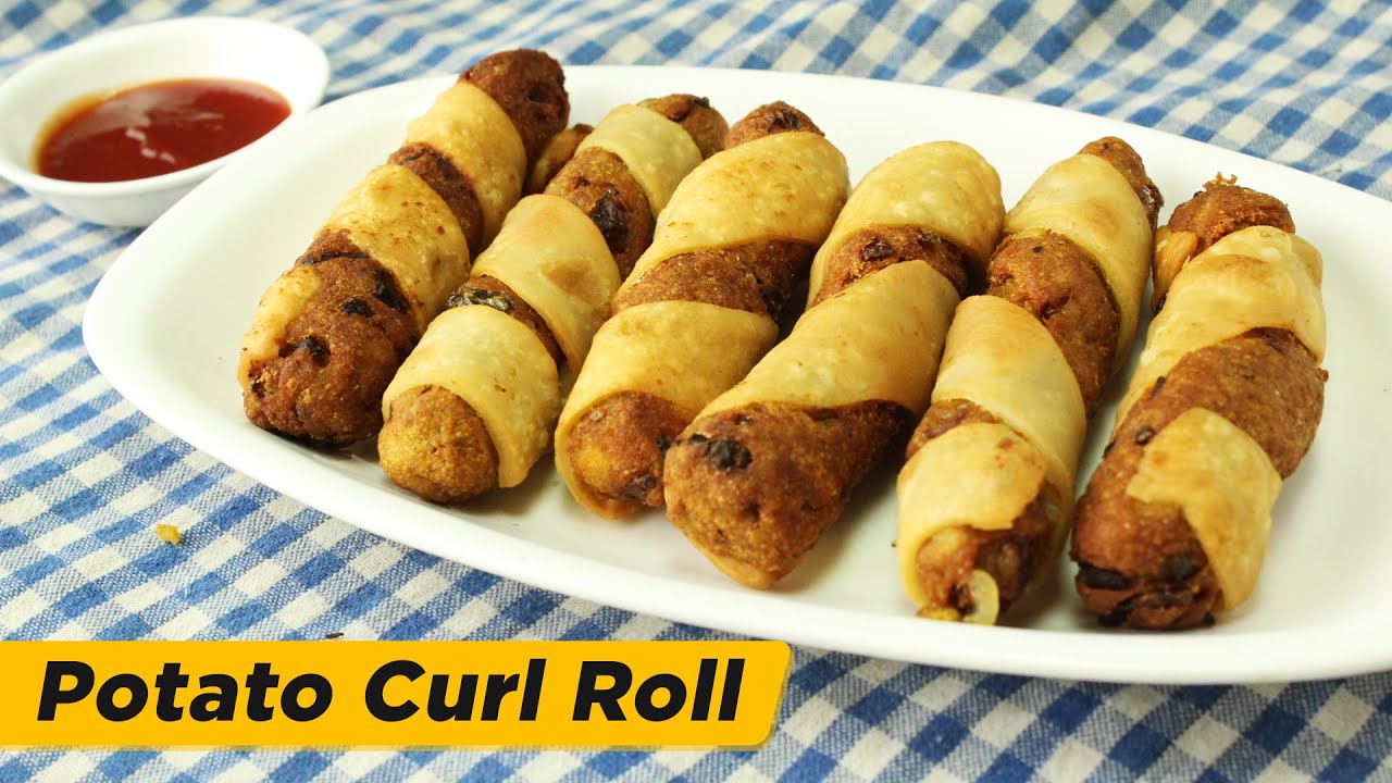 Potato Curl Roll Recipe | Potato Snack Recipe - YouTube