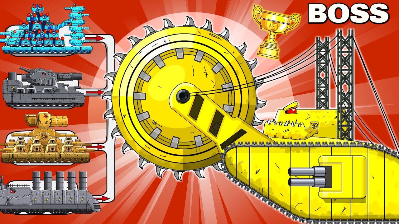 Mega Boss Big Rotation Vs Mega Tank Cartoons About Tanknina Tank Cartoon Youtube