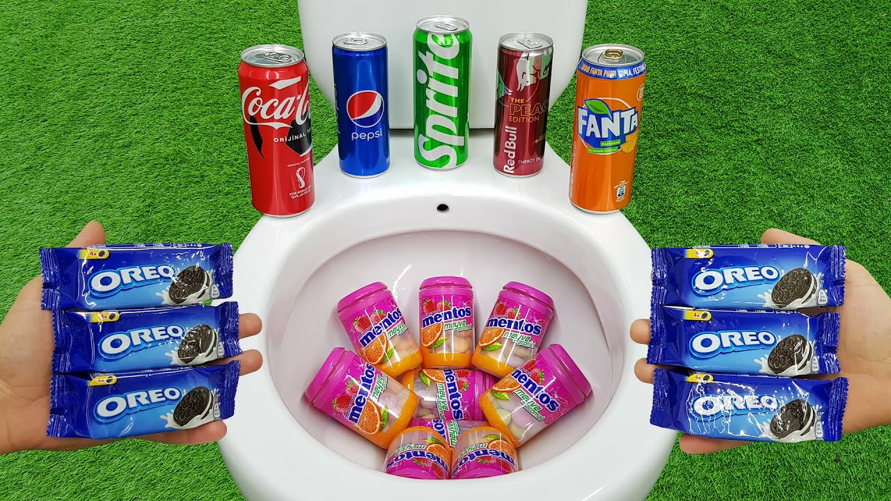 OREO vs Fruity Mentos, Coca Cola, Fanta, Sprite, Red Bull, Pepsi and ...