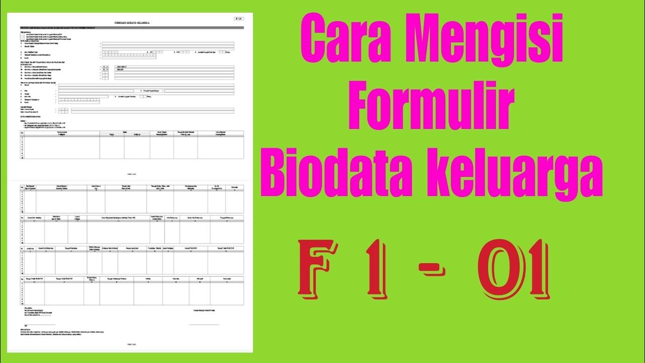 Cara Isi Formulir F. 1.01 | Biodata Keluarga - YouTube