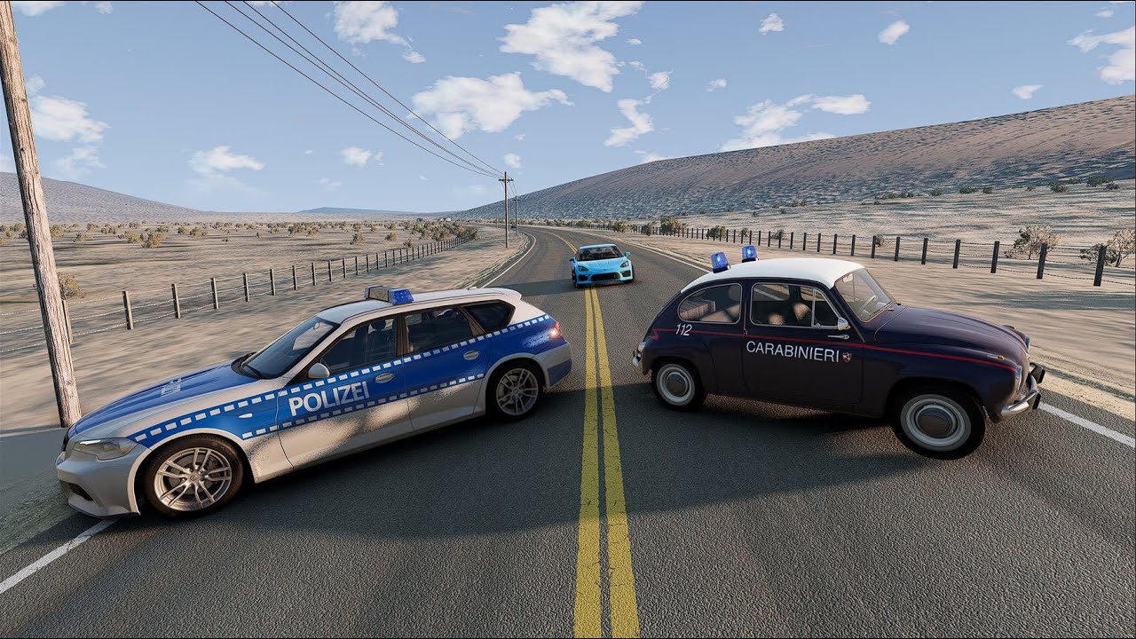 💥 Crazy police car chase #5 - BeamNG.Drive | Darius games 💥 - YouTube