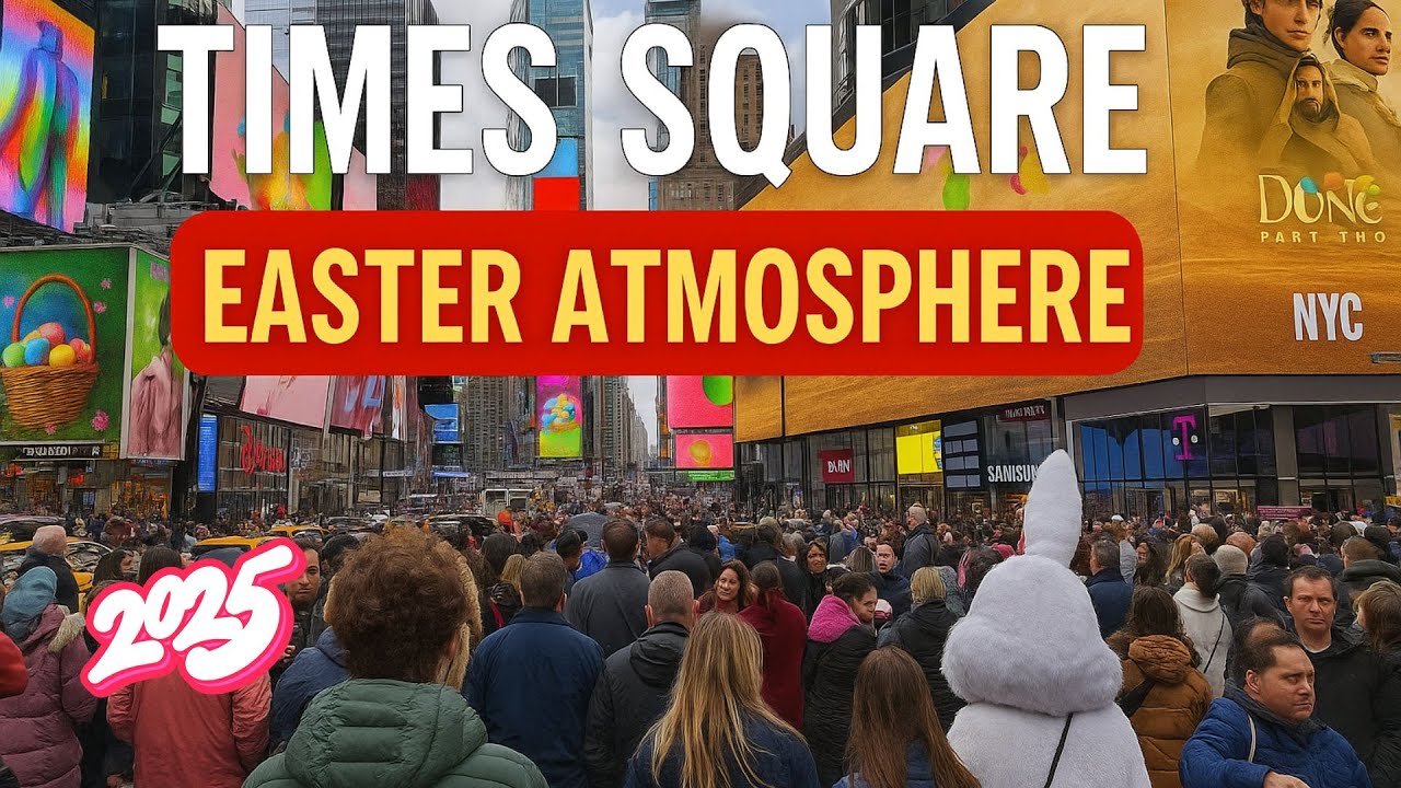 NYC Easter Atmosphere 🌷🐇 | Times Square Full of Tourists! - YouTube