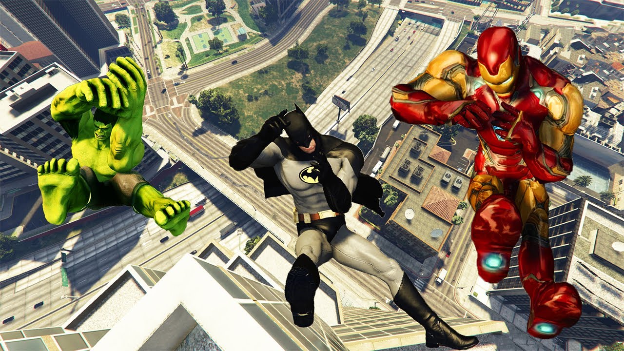 GTA 5 Superheroes Jumping Off Highest Buildings (Jumps & Fails) #2 ...