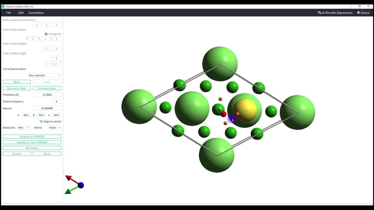 CINEMAS: How to build Surface cell or slab from bulk structure - YouTube