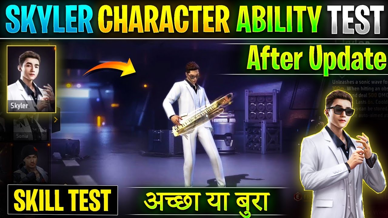 Free Fire Skyler Character Ability | Skyler character Skill Test After ...