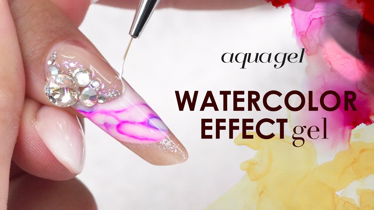 Watercolor Effect Nail Art - YouTube