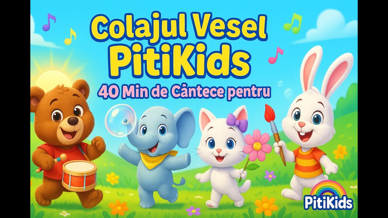 Colajul Vesel PitiKids – 40 de Minute cu Cele Mai Frumoase Cântecele ...