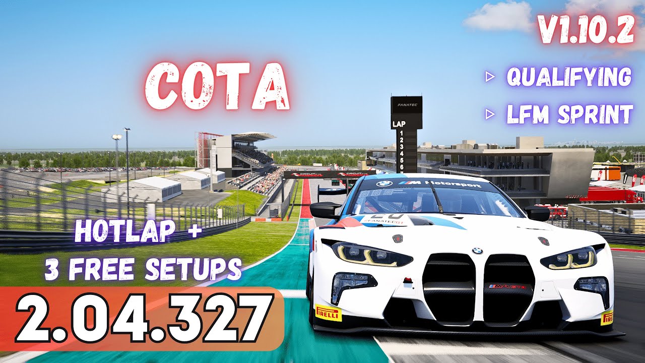 BMW M4 GT3 | COTA 2.04.3 | HOTLAP + FREE SETUP | ACC v1.10 - YouTube