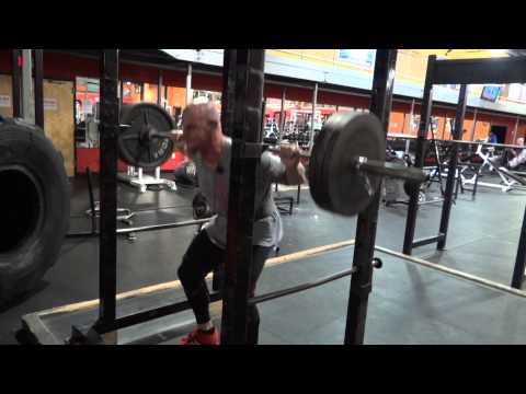 Kurt Weidner finishing set of Squats 315 lbs x 20 reps