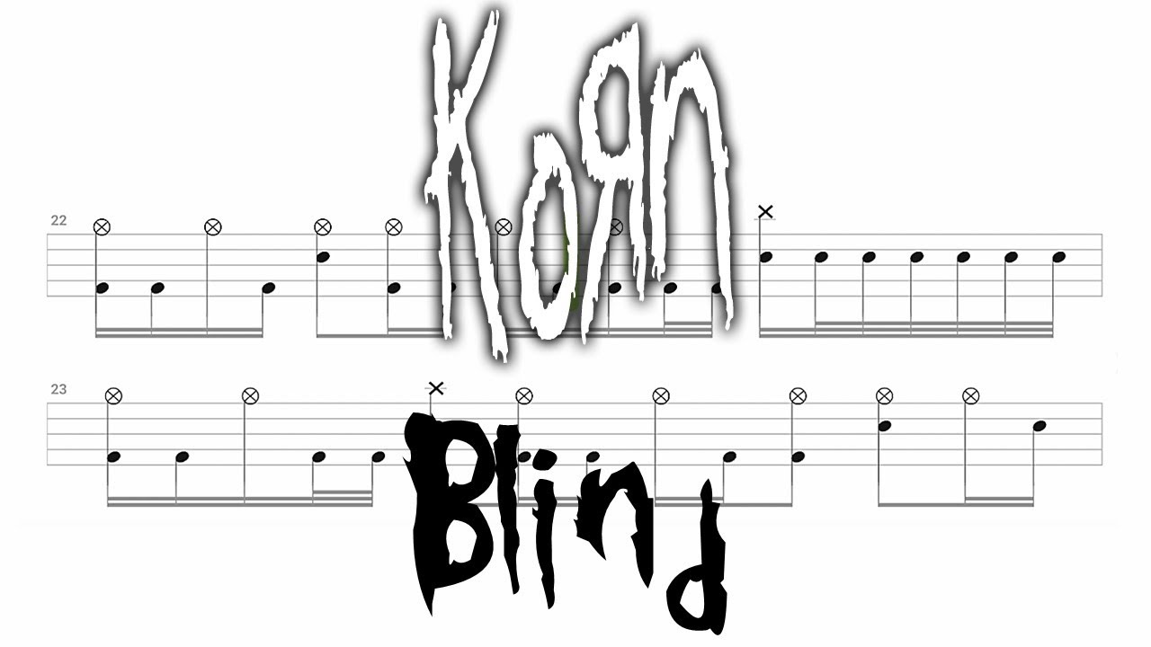 Korn - Blind(🔴 Drum Notation | Tutorial) @chamisdrums Bass Tabs on ...