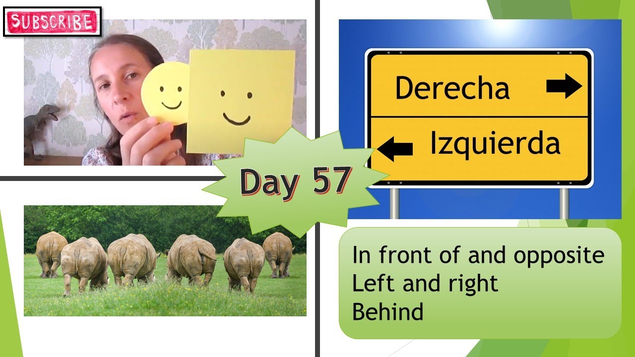 Spanish words about position. Day 57 of 100 Days of Spanish - YouTube