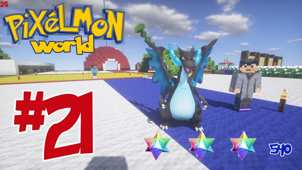 Pixelmon-world #21 หวดมันด้วยเมก้าลิซาด้อน X ! สุ่มกาชาปอง!! (540 ...