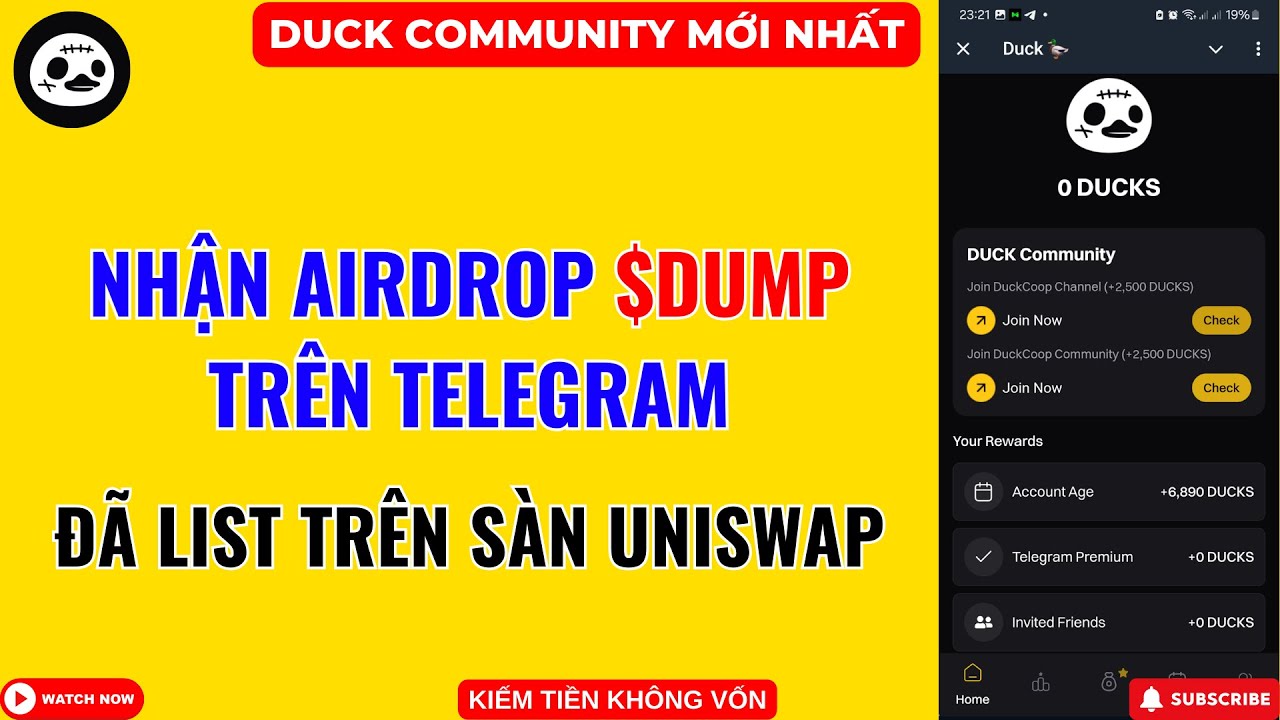 Nhận Gấp Airdrop $DUMP Trên Telegram - Đã List Sàn Uniswap - YouTube