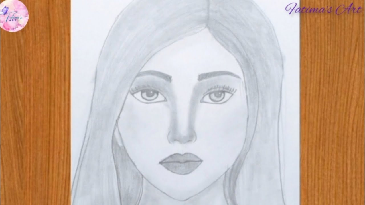 How to draw a face || Pencil drawing || Drawing girl - YouTube
