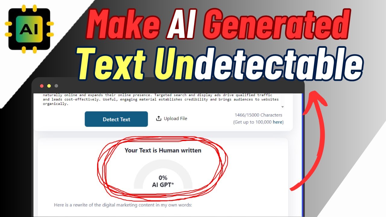How To Make AI Generated Text Undetectable | Humanize Chatgpt Text ...