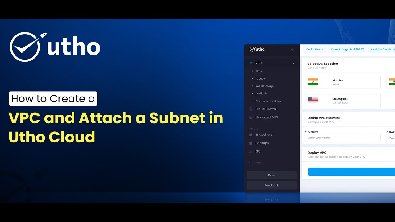 How to Create a VPC and Attach Subnets on Utho Cloud (Step-by-Step ...