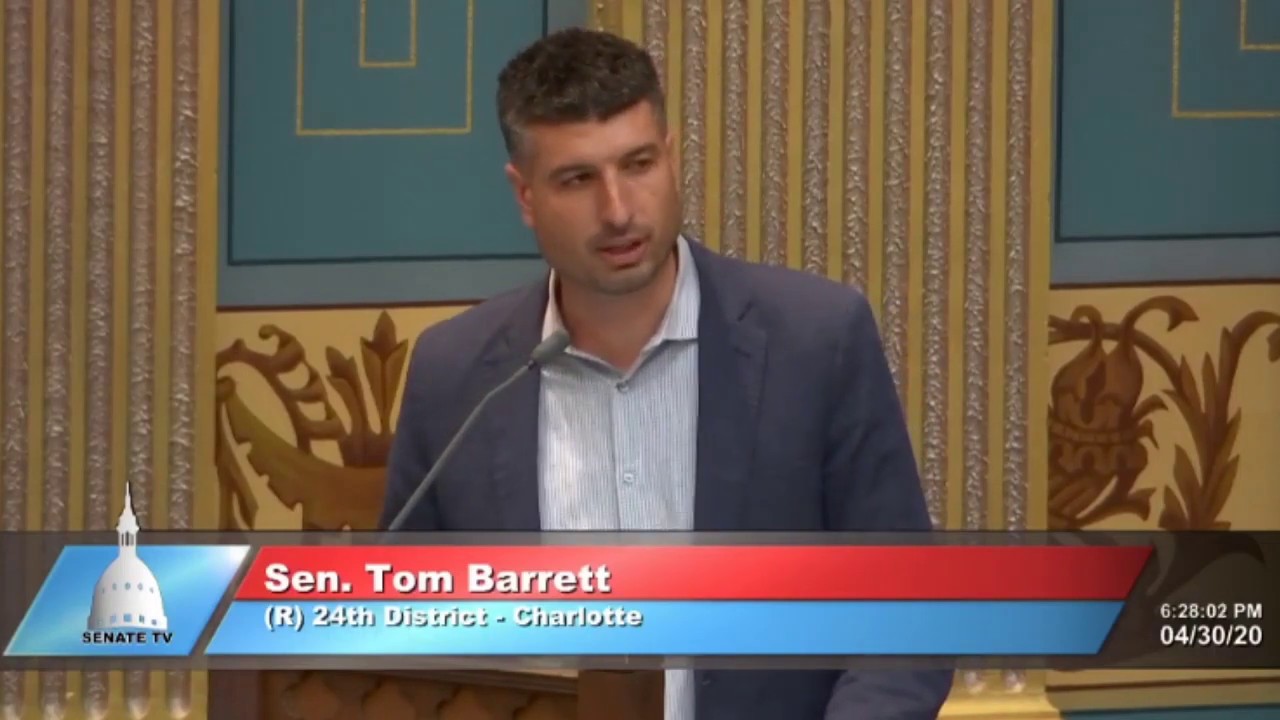 Sen. Barrett addresses the Michigan Senate on SB 858 - YouTube