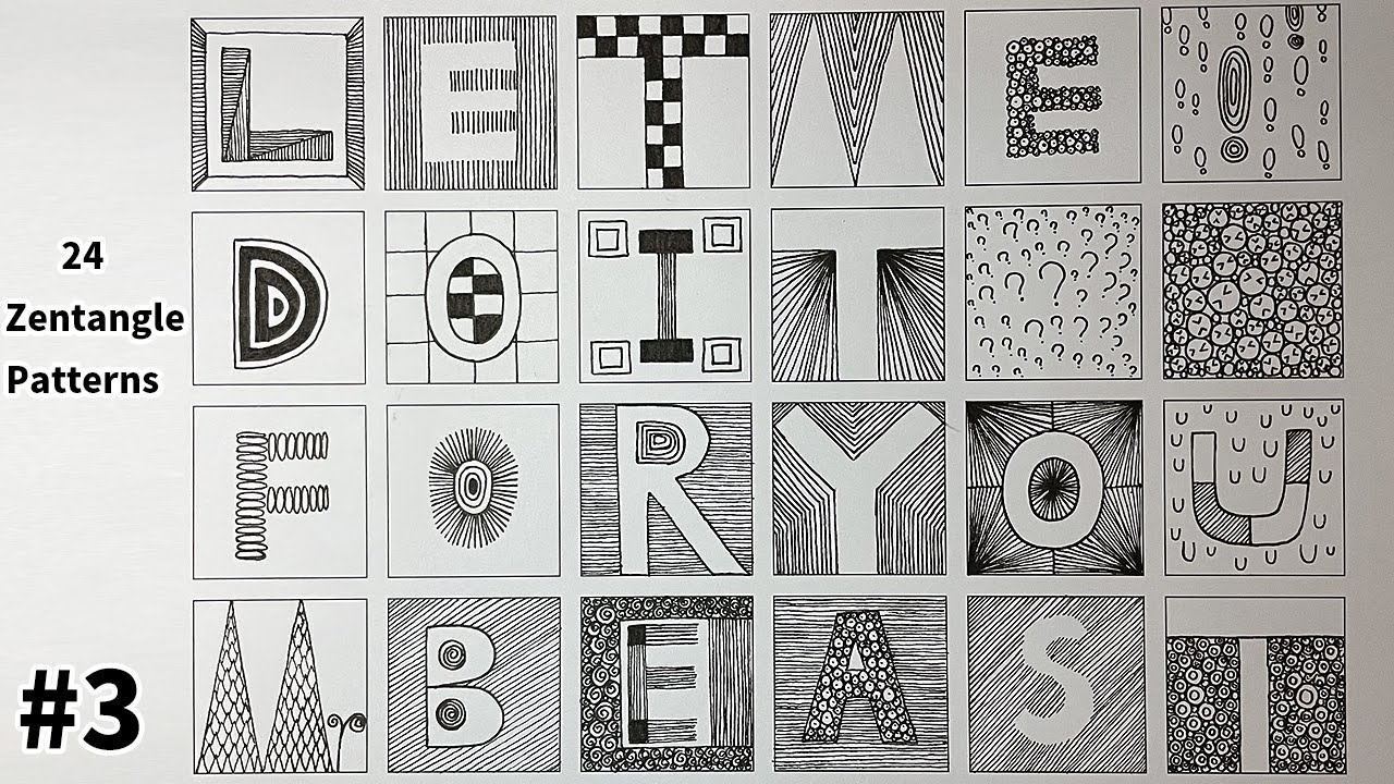 24 Zentangle Patterns | LET ME DO IT FOR YOU MrBEAST | Speed Up ART #3 ...