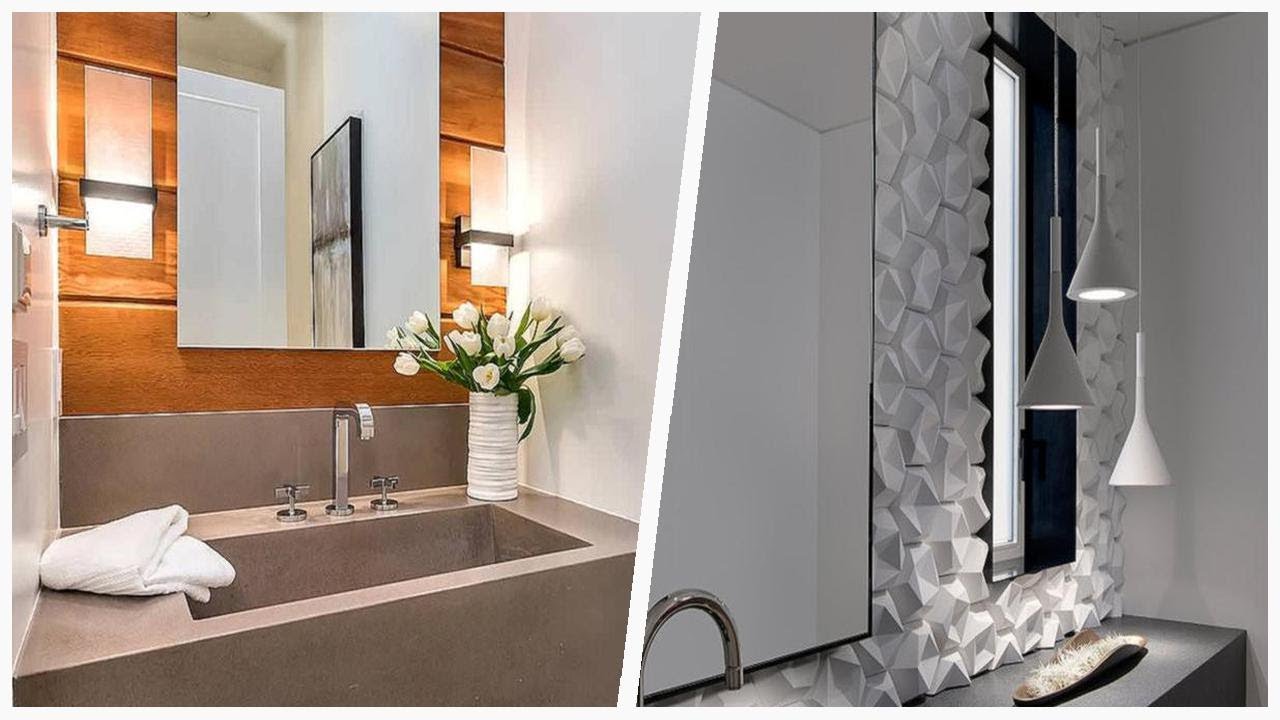 75 Brown Powder Room With White Walls Design Ideas You'll Love ⭐️ - YouTube