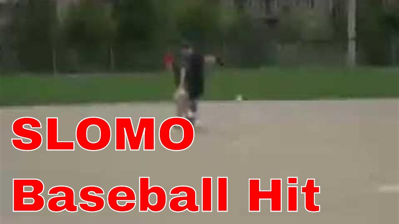 Slow motion video hitting a baseball at night - YouTube