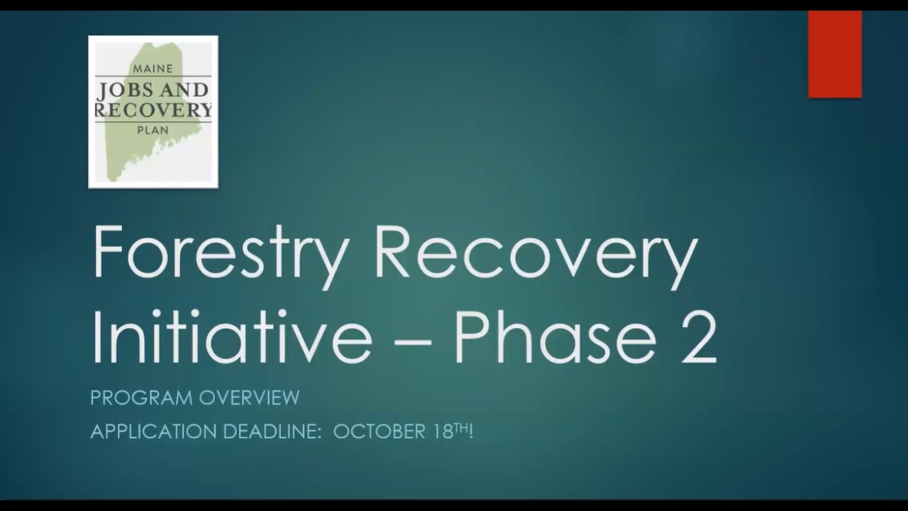 Forestry Recovery Initiative - Phase 2 Overview, october 6, 2022 - YouTube