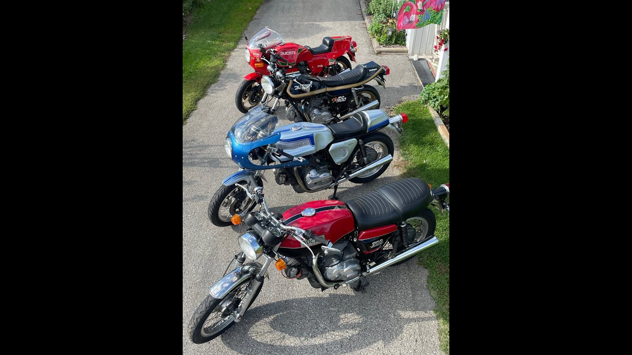 A moment with my Ducati Bevel drive twins. - YouTube