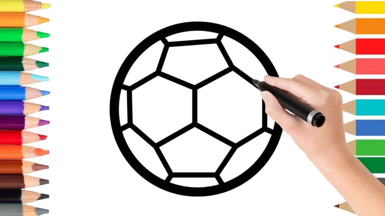 Football Easy Drawing Tutorial for Kids - YouTube