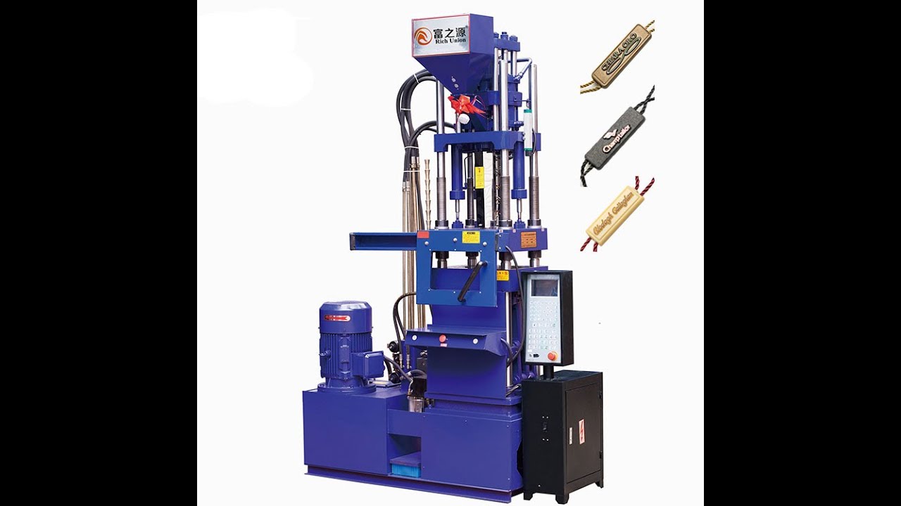 Hang tag string plastic injection molding machine - YouTube
