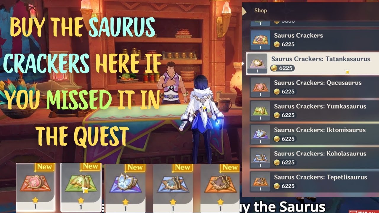 Where to buy Saurus Crackers Location | Genshin Impact - YouTube