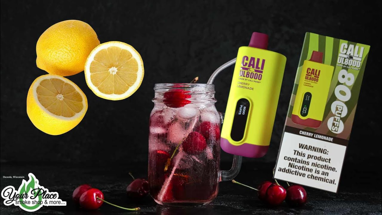 CALI UL 8000🌬️ Disposable Vape🔋 Cherry Lemonade!🌬️ - YouTube