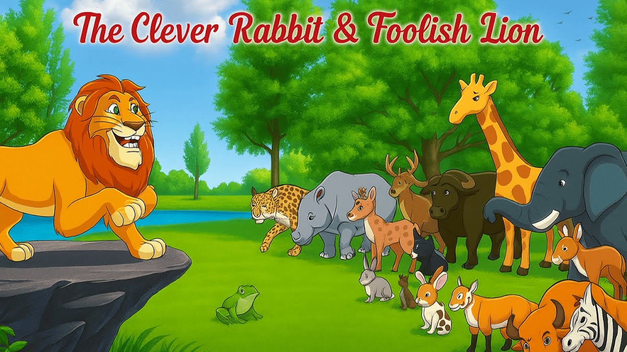 The Clever Rabbit and the Foolish Lion | Moral Story for Kids in ...