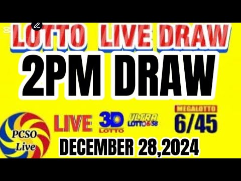 PCSO LOTTO 2PM LIVE DRAW TODAY DECEMBER 28,2024 - YouTube