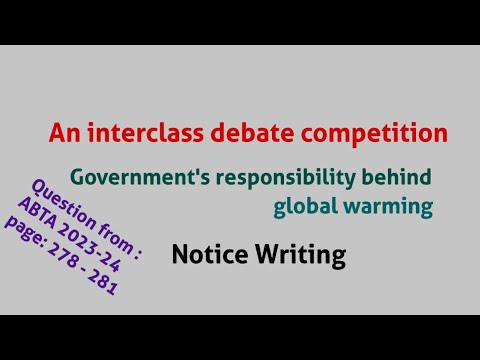 An interclass debate competition / Government's responsibility behind global warming / ABTA ...