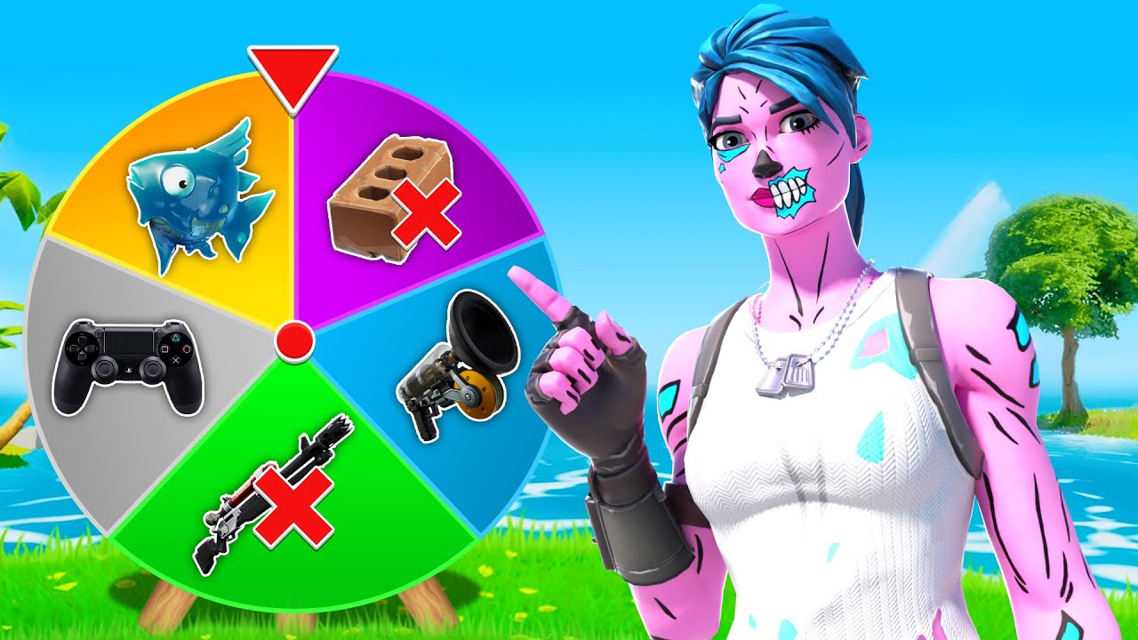 FORTNITE SPIN THE WHEEL CHALLENGE! (Random Controls, Building, Guns ...