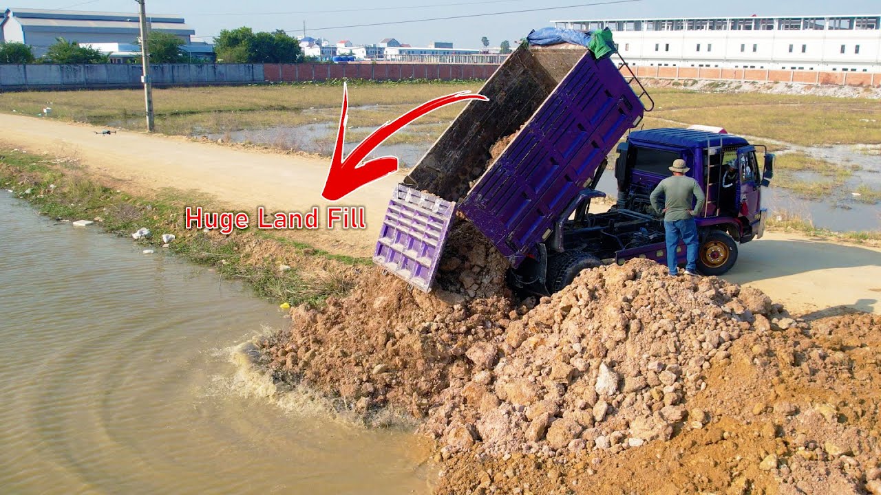 Starting a NEW PROJECT! Huge Land Fill Process Use MINI Machines 5Ton ...