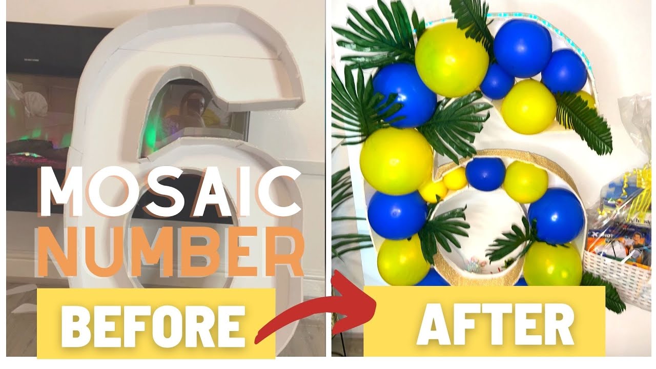 DIY MOSAIC NUMBER SIX| BEFORE&AFTER - YouTube