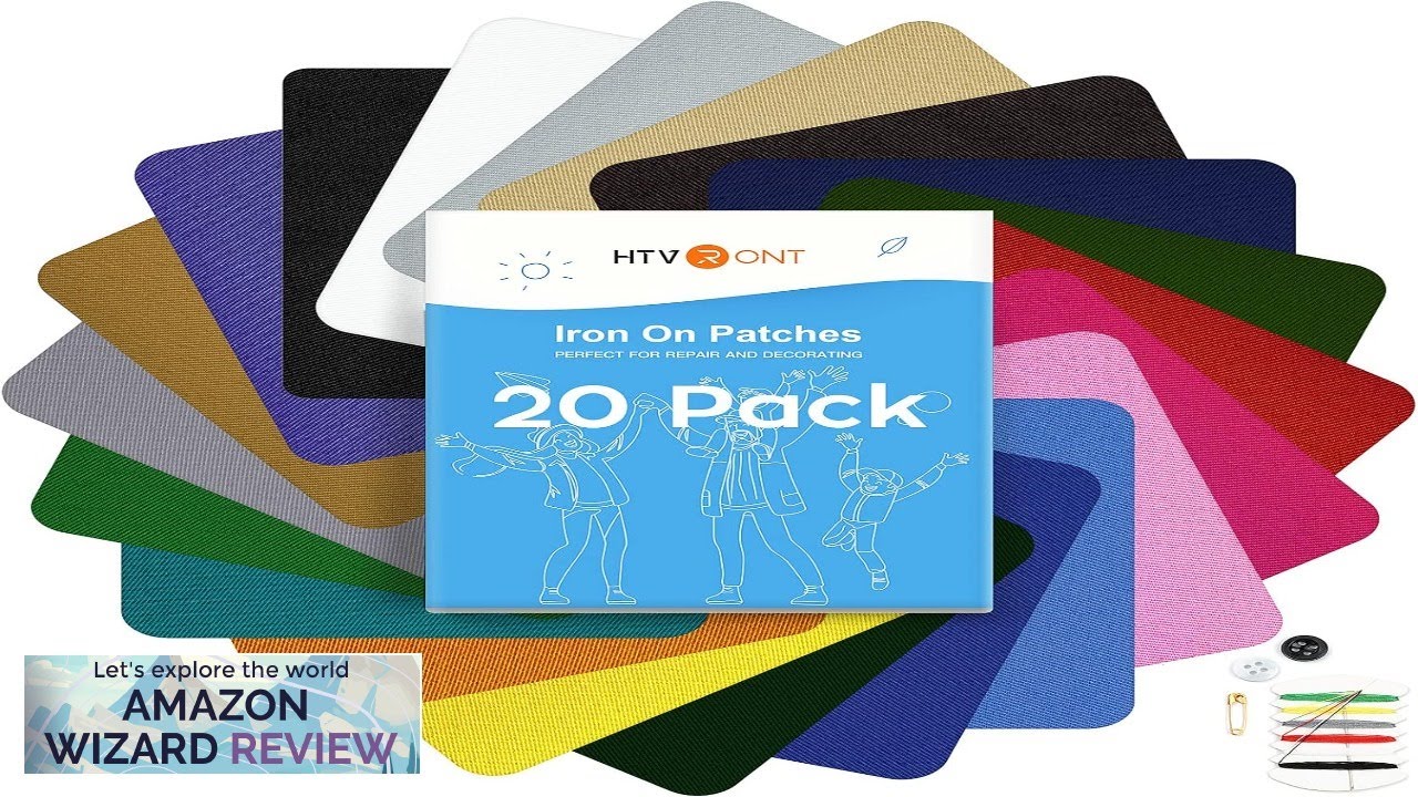 HTVRONT Iron on Patches for Clothing Repair 20 PCS Multi-Colored Fabric ...