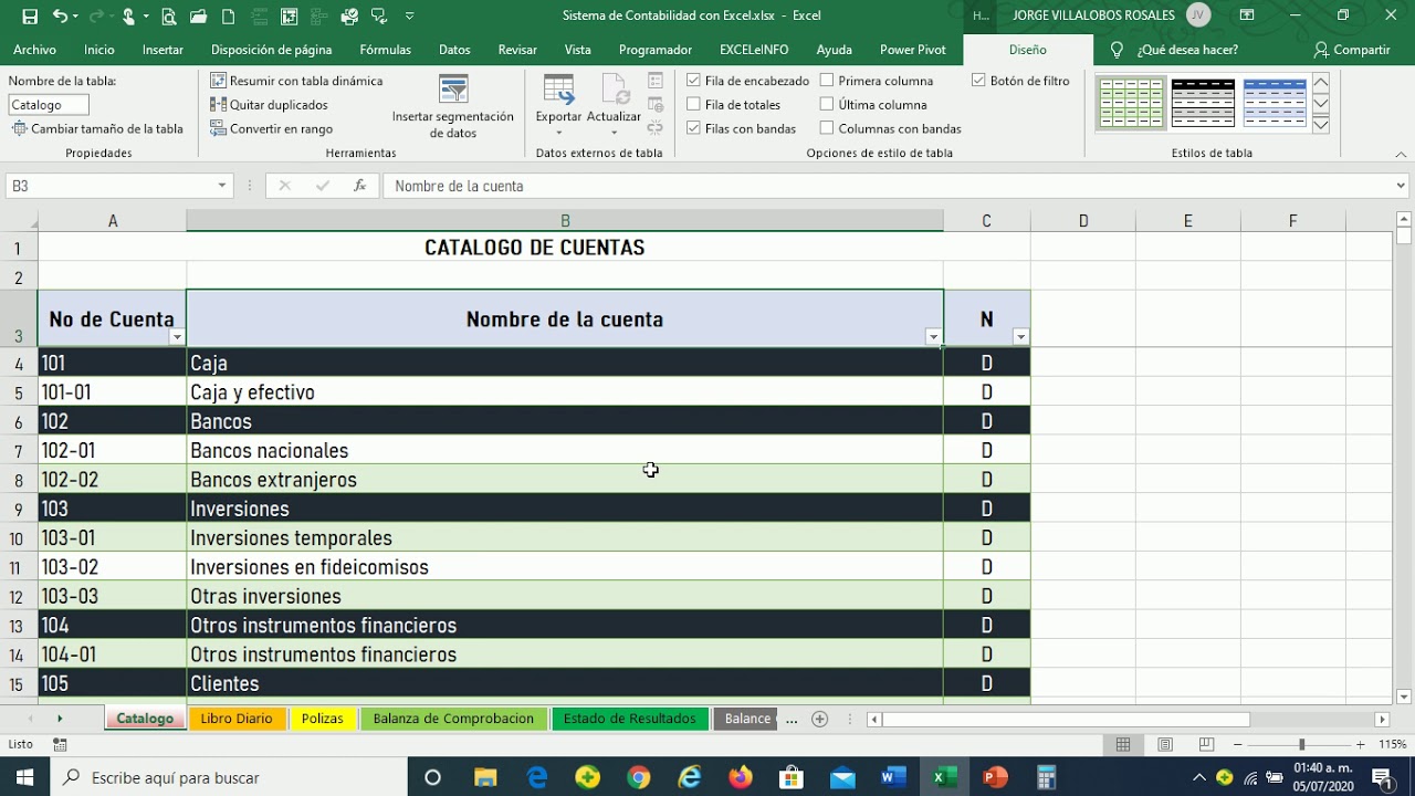 SISTEMA CONTABLE CON EXCEL PARTE 1 (AMARAS AL SEÑOR TU DIOS CON TODA TU ...