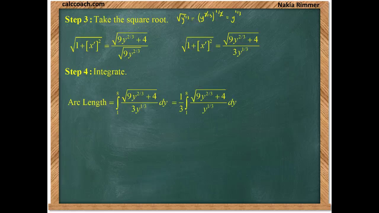 Integration Applications: Arclength Example 3 - YouTube